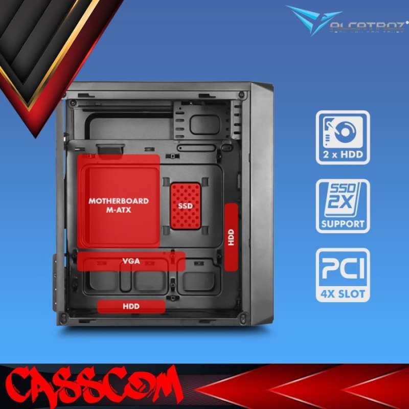 Jual Casing Pc Alcatroz Azzura Compacto Series M-atx + Psu - Computer ...