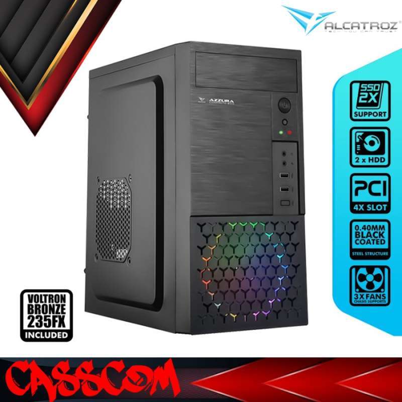Jual Casing Pc Alcatroz Azzura Compacto Series M-atx + Psu - Computer ...
