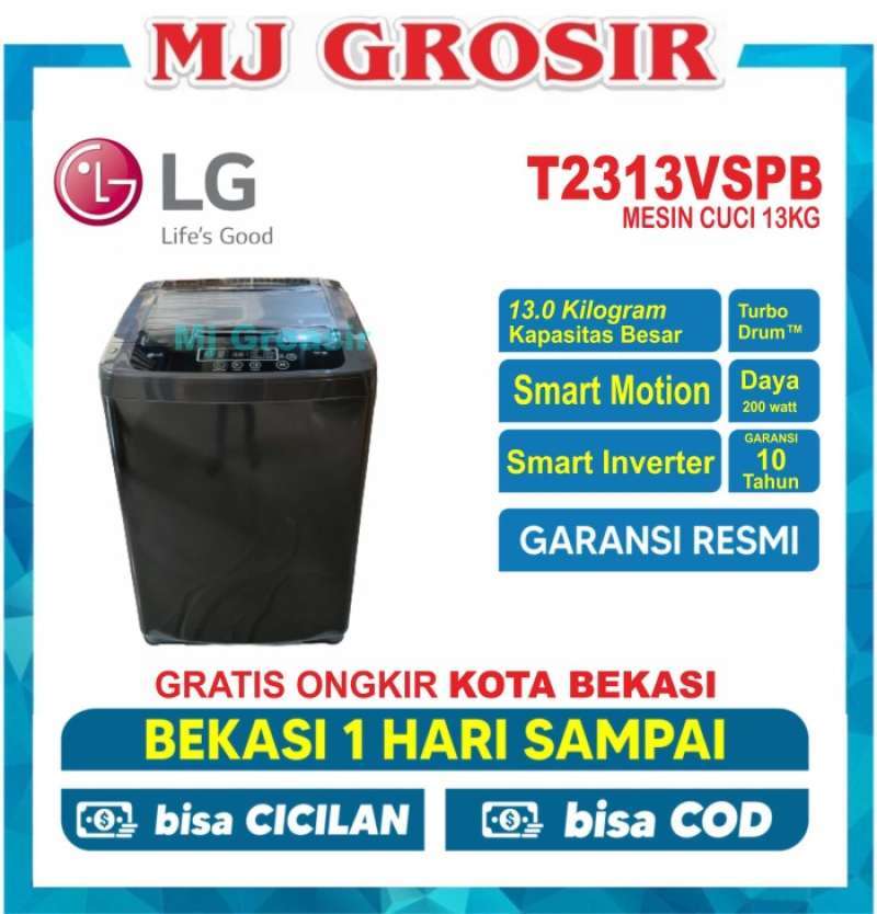 Promo Mesin Cuci Lg T 2313 Vspm 13kg 1 Tabung T2313vspm 13 Kg Smart Inverter Diskon 23% Di ...