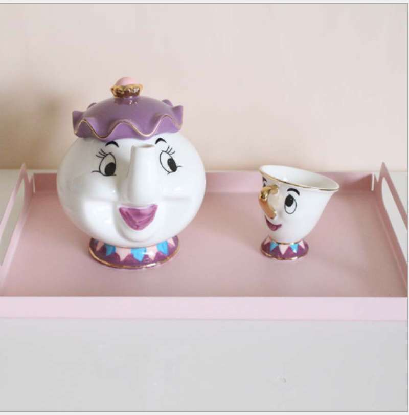 Jual Mrs Potts Teapot Teko Disney Set Teko Beauty And The Beast Lucu ...