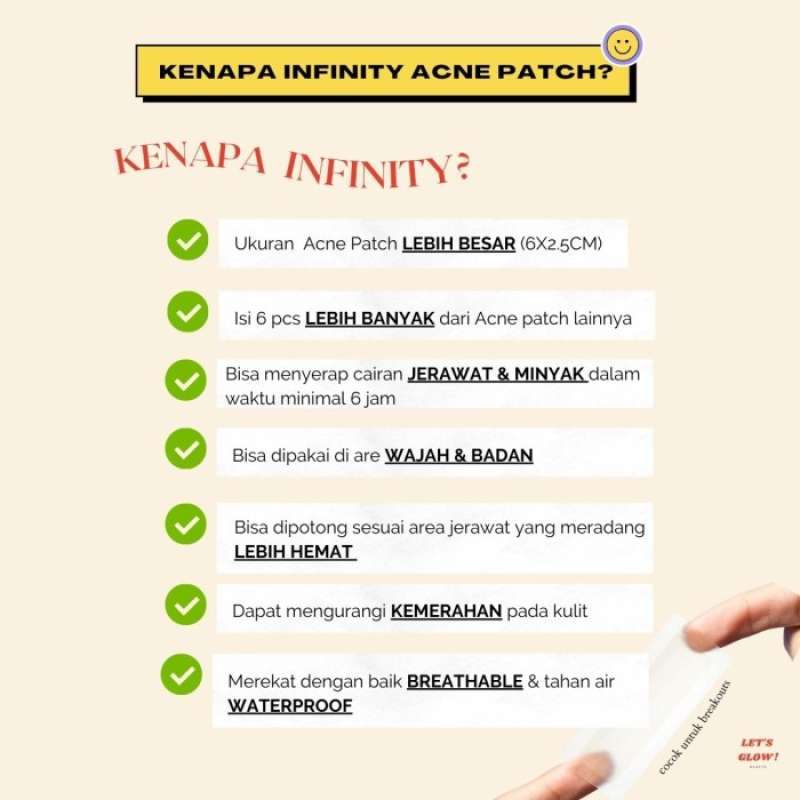 Jual Hydrocolloid Jumbo Infinity Acne Patch Lets Glow Group Di Seller ...