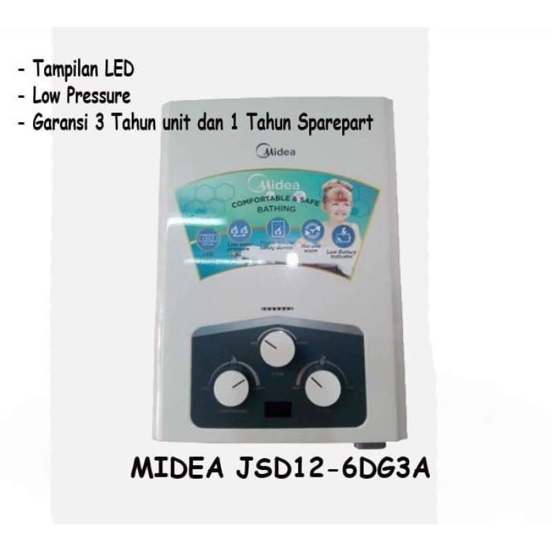 Promo Water Heater Gas Midea Jsd 12 - 6dg3a [6l] / Mirip Jsd 10 - 5dg2 [5l] Diskon 23% Di Seller ...