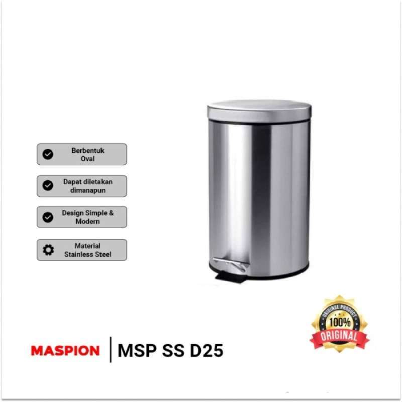 Promo Maspion D-25 D25 Dustbin 5l Dust Bin Pedal Stainless Tempat ...