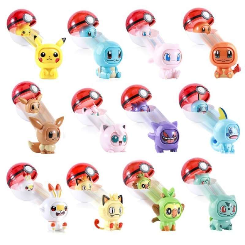 Promo Pokemon Face Off Figure Mainan Pokeball Swap Face Changing ...