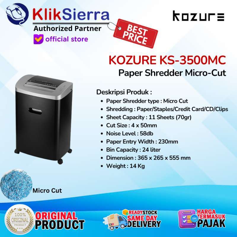 Jual Kozure Paper Shredder Ks-3500 Mc Mesin Penghancur Kertas Micro Cut ...