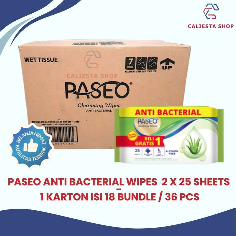 Jual Paseo Tissue Basah Anti Bakteri 25 Sheets 1 Karton (36 X 25 Sheets ...