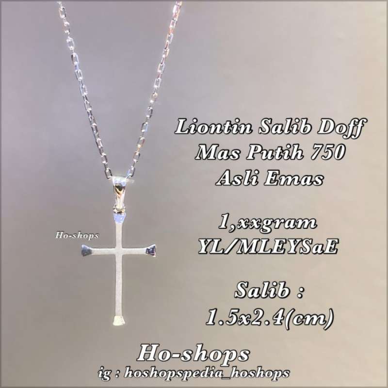 Jual Liontin Salib Mas Putih Simple Doff Mas Putih Kadar 750 Asli Emas ...