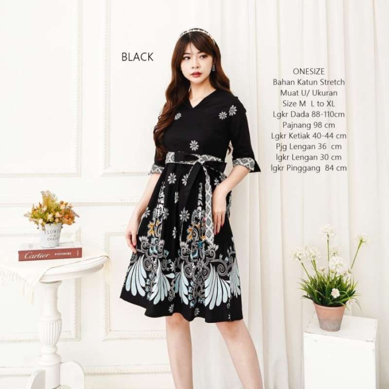 Jual Baju Batik Dress Mini Wanita | Minidress Remaja Modern Kombinasi ...