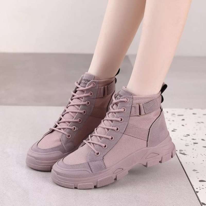 Jual Sepatu Sneakers Shoes Wanita Import Korea High Boots Premium ...