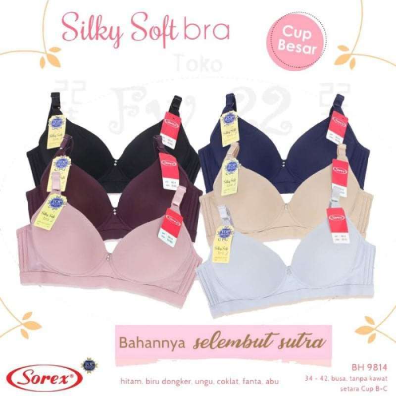 Jual Sorex Bra Cup Besar 9814 Busa Tipis Tanpa Kawat Kait 3 Setara Cup ...