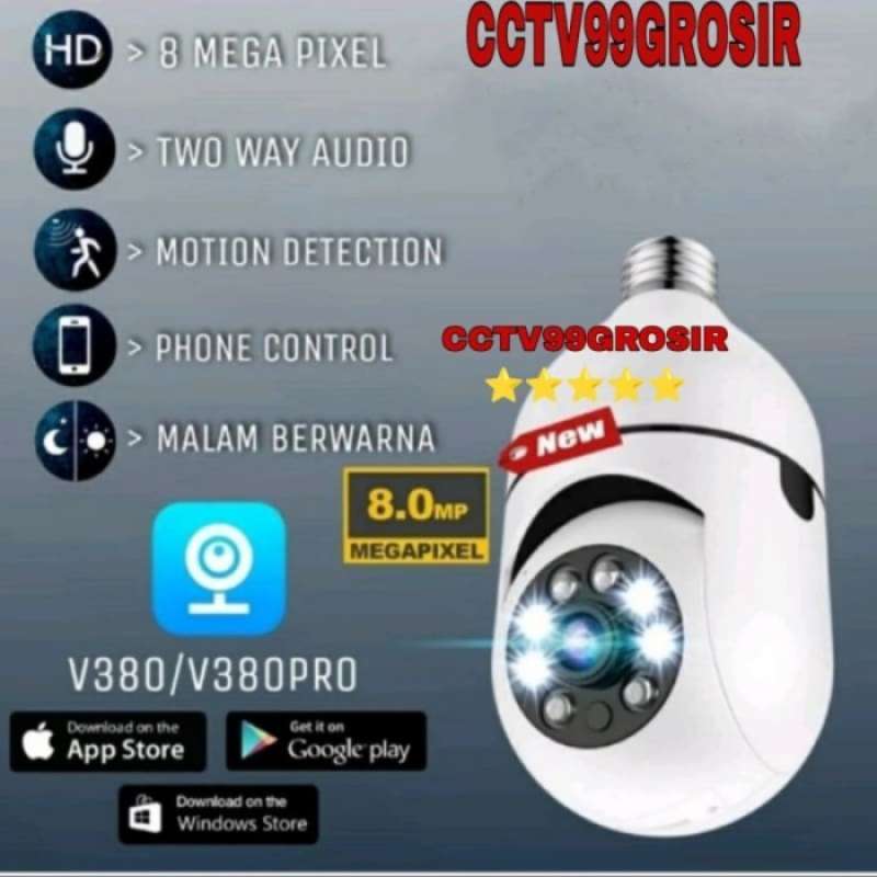 Promo Ip Cctv Kamera Wifi V380 Ip Camera Bohlam Lampu 360 Derajat ...