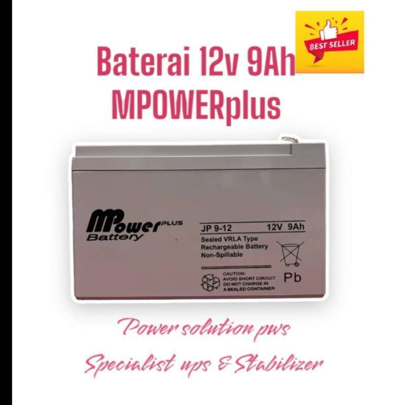 Promo Accu Aki Battery Baterai Kering Ups Mpower Plus 12v 9ah Jp 9-12 Diskon 23% Di Seller ...