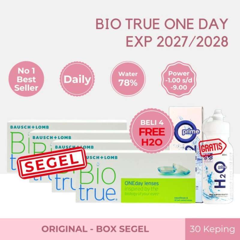 Jual Bio True Softlens Bening 1 Day Harian Bausch And Lomb Daily - -150 ...