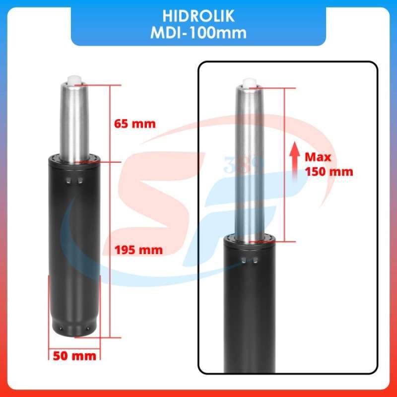 Jual Gast Lift Office Chair/hidrolik/gas Spring Chrome (sf-mdi 100mm ...