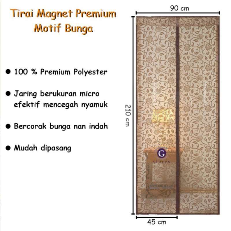 Promo Tirai Magnet Mesh Premium Anti Nyamuk Gorden Magnet Motif Bunga ...