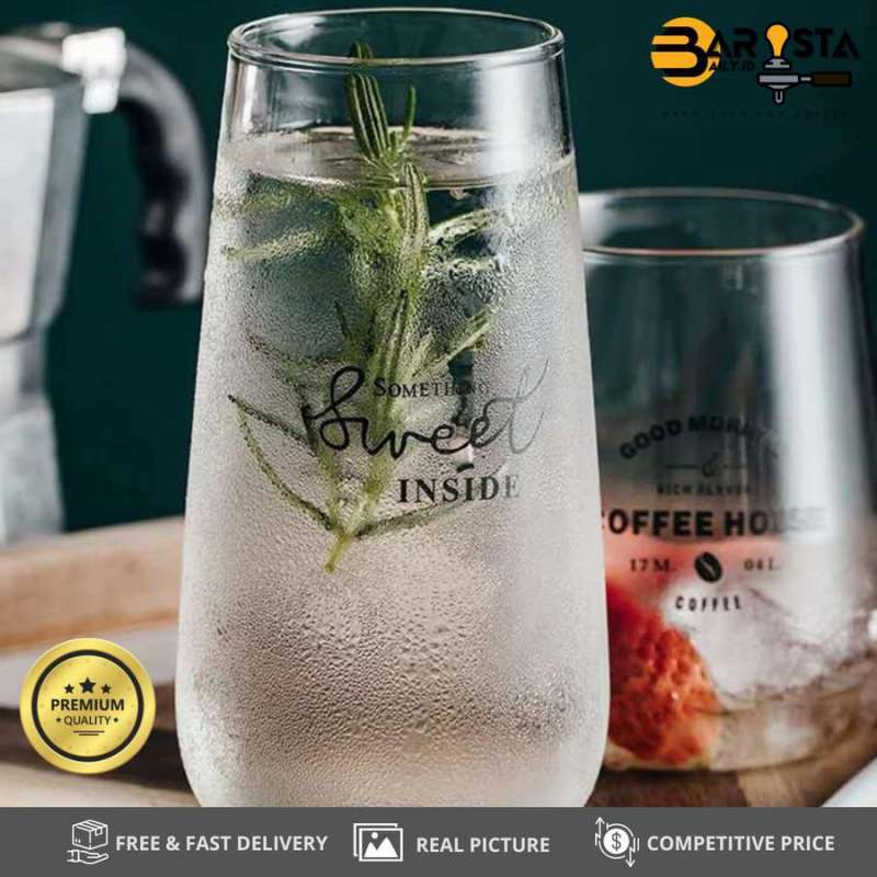 Promo Kopi Gelas Mug Coffee Sweet Inside Design Transparan 500ml - Tall ...