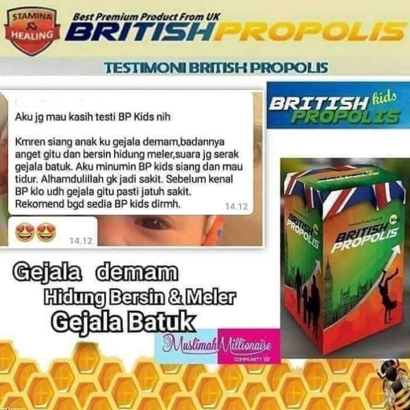 Promo British Propolis Kids/propolis Anak Obat Batuk Pilek Obat Amandel ...