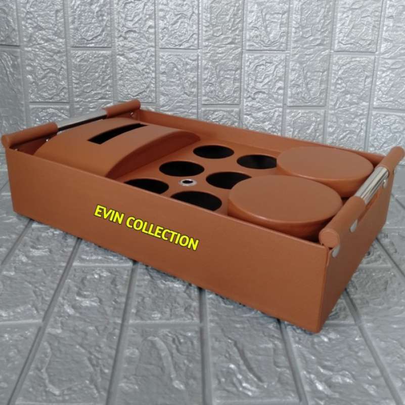 Jual Tempat Aqua Gelas 3 In 1 Isi 6 Cup + Tempat Tisu Meja + Toples ...