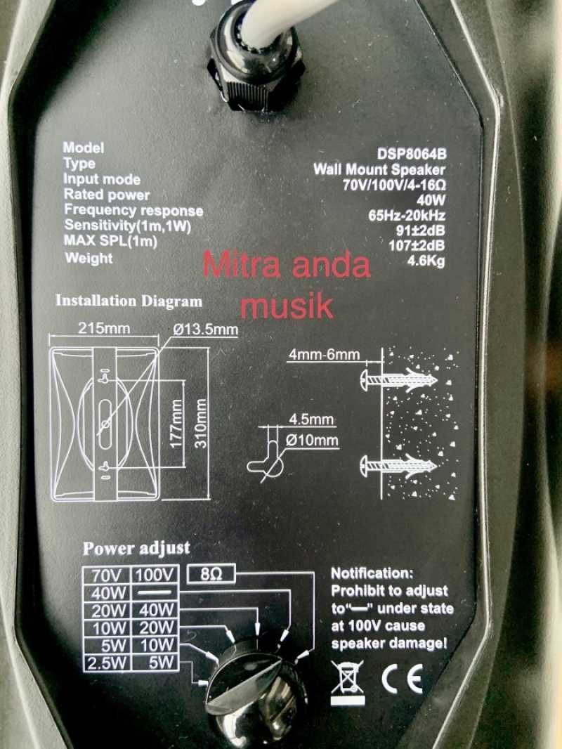 Promo Speaker Pasif Wall Mount Gantung Public Address Vpk Dsp8064b 6 ...