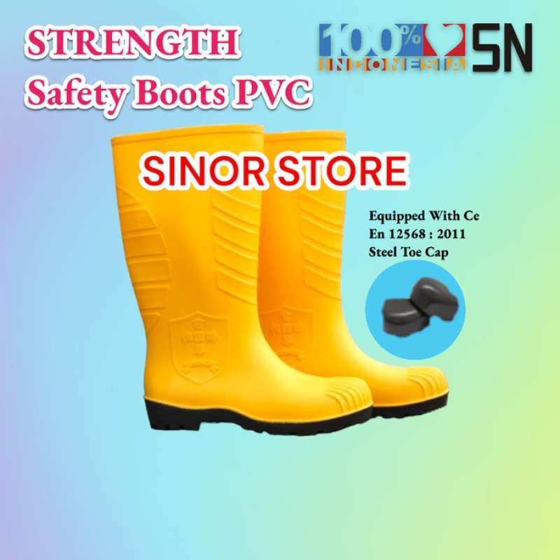 Promo Sepatu Safety Boots Pvc Petrova Strength Ujung Besi Sni - 39 ...
