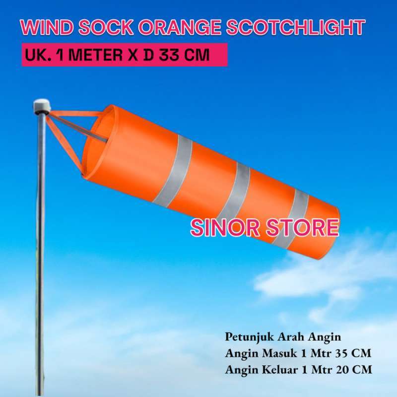 Promo Wind Sock Penunjuk Arah Mata Angin Windsock Outdoor - 1 Mtr X D ...