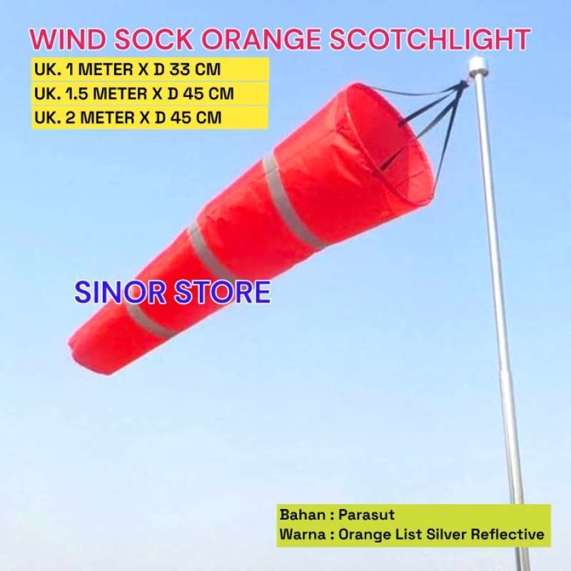 Promo Wind Sock Penunjuk Arah Mata Angin Windsock Outdoor - 1 Mtr X D ...