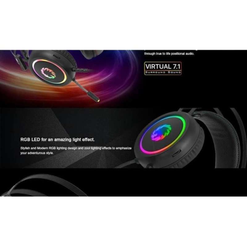 Promo Gamemax Hg3500 Rgb Rainbow Effect 7.1 Virtual Surround Gaming ...