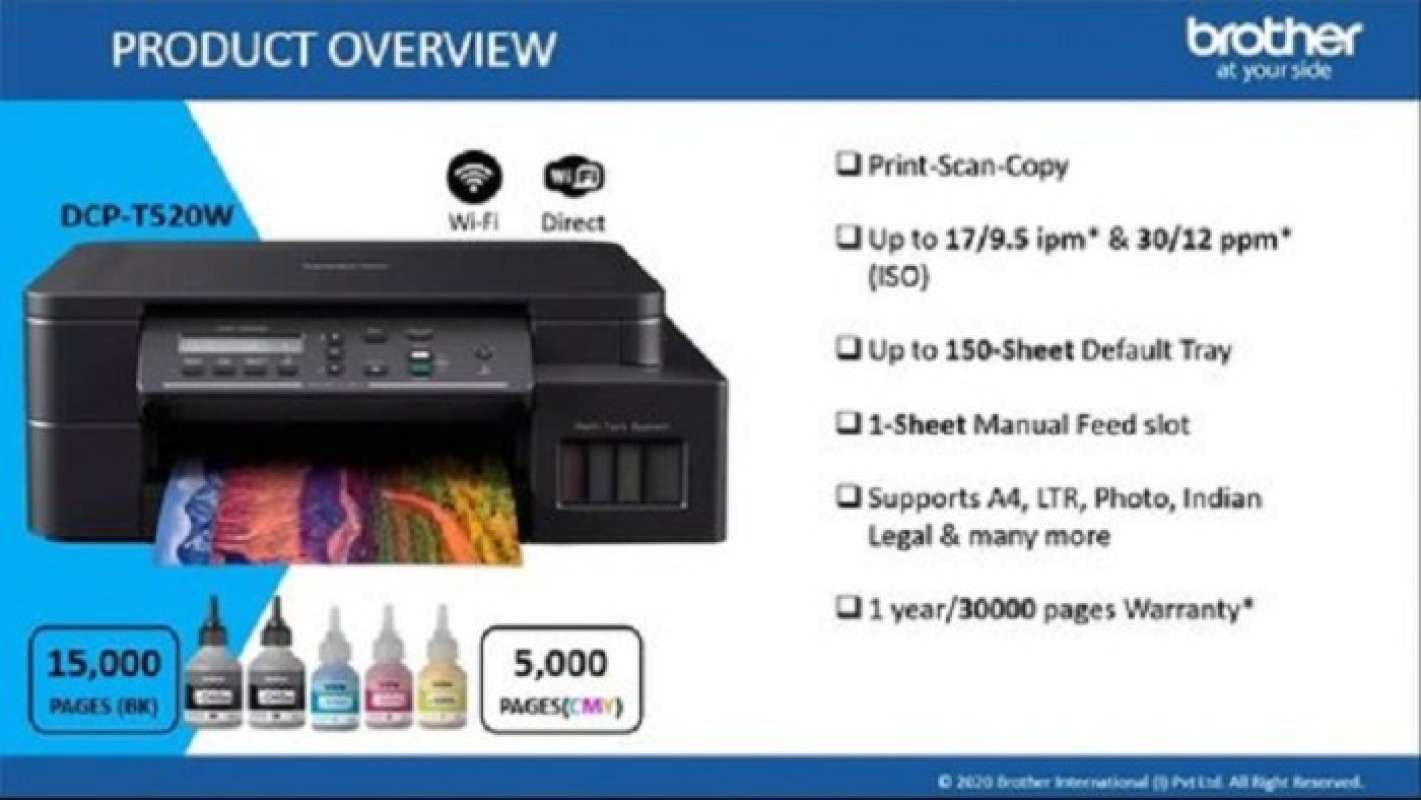 Promo Brother Printer Ink Tank Dcp-t520w Wireless Print Scan & Copy ...