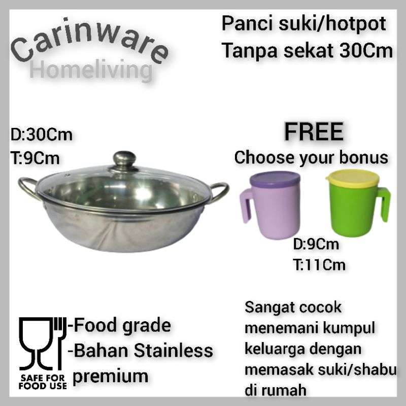Jual Carinware Panci Hotpot 3ocm / Sekat Dan Non Sekat / Tanpa Tutup ...