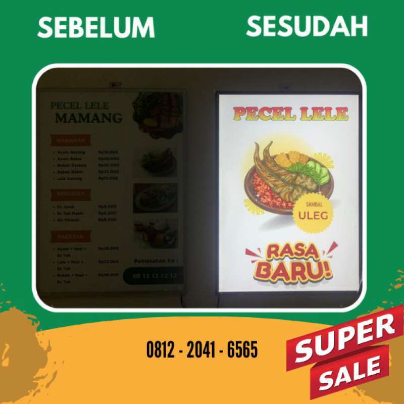 Jual Lampu Display Slim Light Box Frame A1 | A2 | A3 | A4 | A5 | 60x120 Cm - 60x120cm Di Seller ...