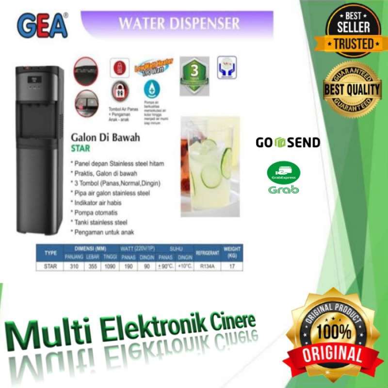 Promo Gea Water Dispenser Galon Bawah Star With Uv Lamp Diskon 23% Di ...