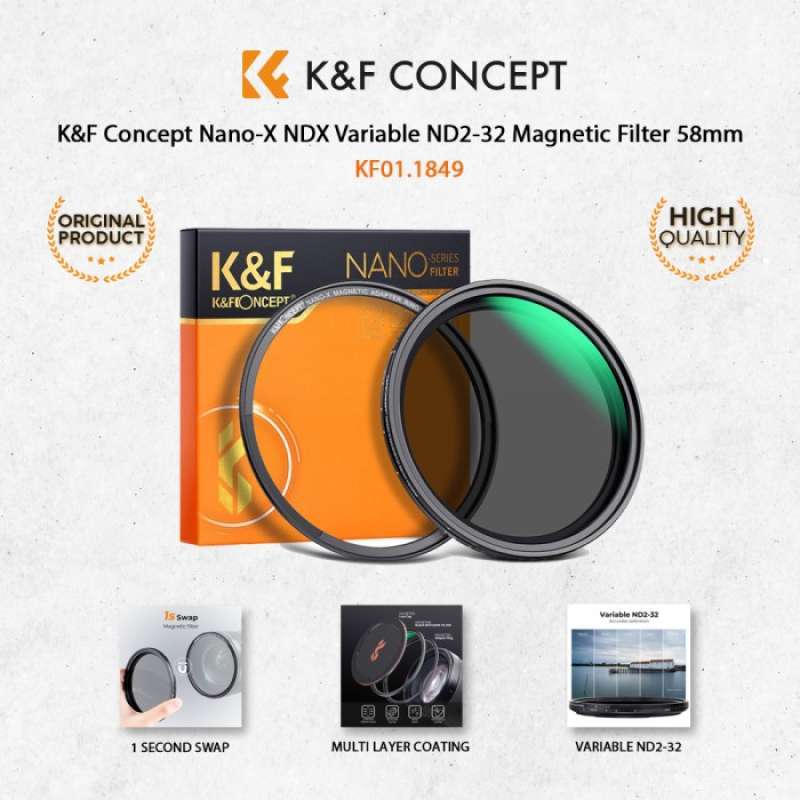 Promo K&f Knf Kf Concept Nano X Varian Nd2 - Nd32 Magnetic Filter 58mm ...