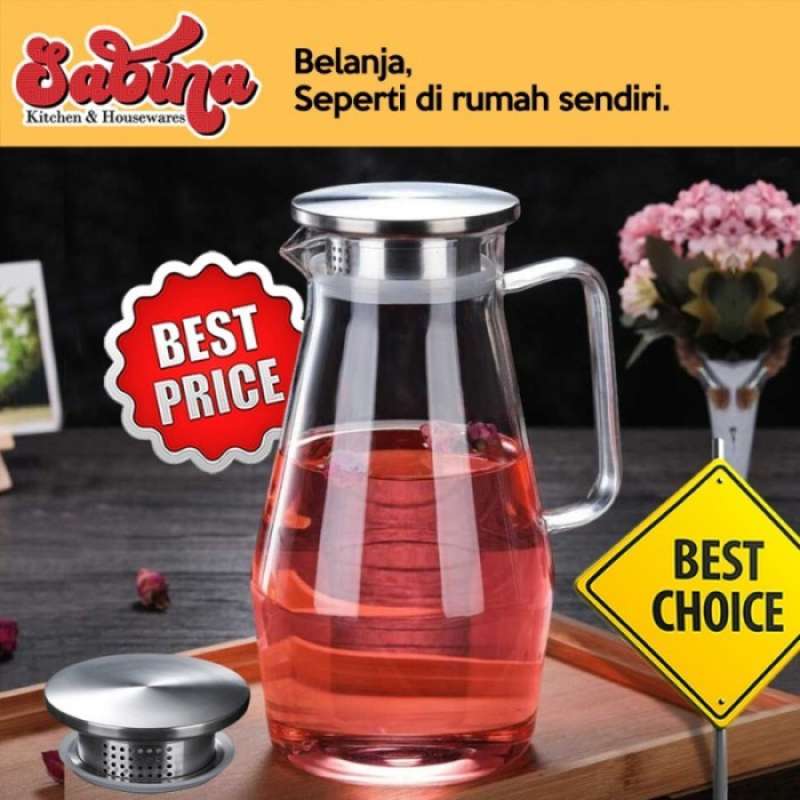 Promo Teko Kaca Pitcher Teh Chinese Teapot Maker Borosilicate Glass 1 ...