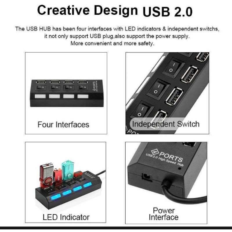 Jual Usb Hub 7 Port/ 4 Port /4 Usb Hub / 7 Usb Hub Swicth On Off Led Usb 2.0 Di Seller Khaycell ...