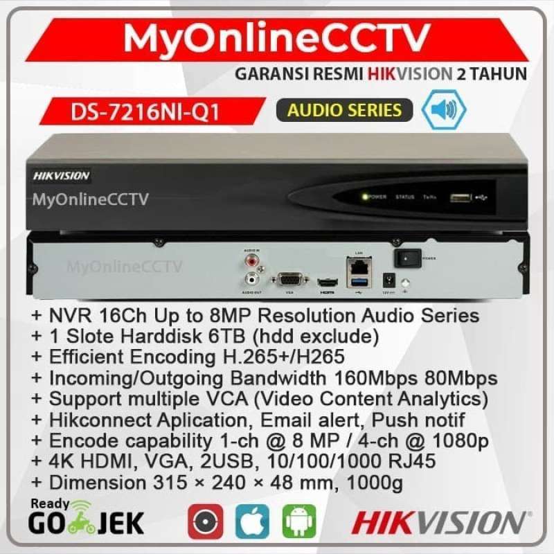 Jual Ds-7616ni-q1 Nvr Ip Camera Cctv Hikvision 16 Ch Kamera Di Seller Winter - Cengkareng Timur ...