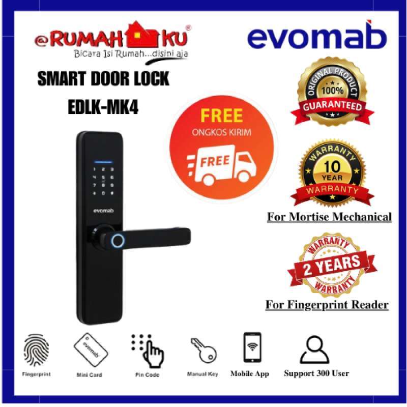 Promo Evomab Kunci Handle Pintu Digital Fingerprint Rumah Smart Home ...