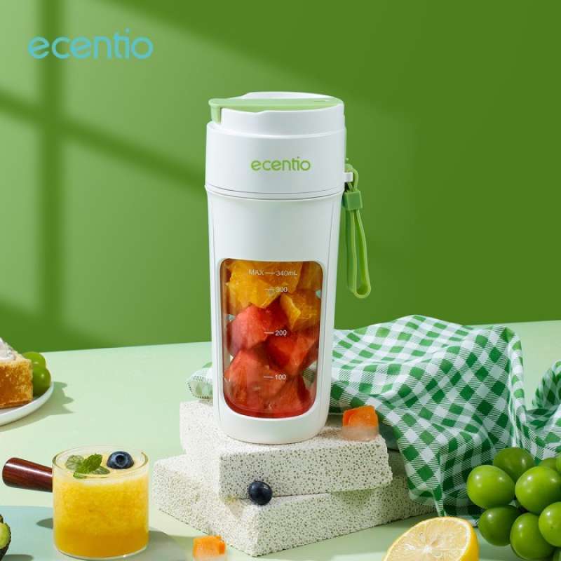 Jual Ecentio Portable Electric Juicer Straw Cup 10 Mata Pisau 340ml Di ...