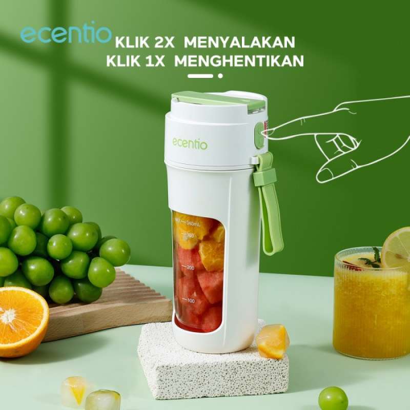 Jual Ecentio Portable Electric Juicer Straw Cup 10 Mata Pisau 340ml Di Seller Circlet ...