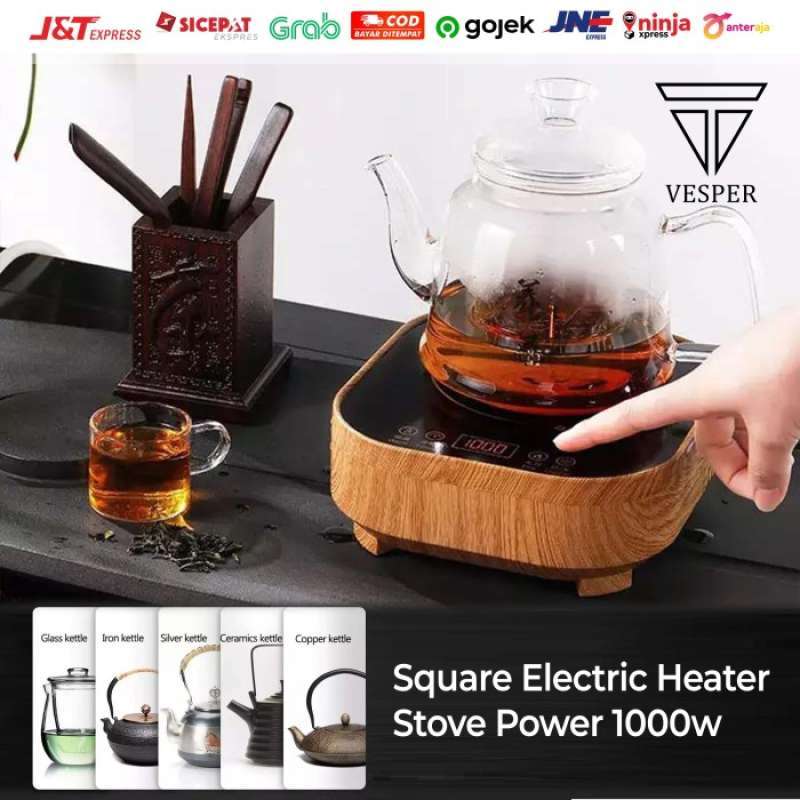 Jual Square Electric Heater Stove Coffee Tea Wood Grain / Kompor ...