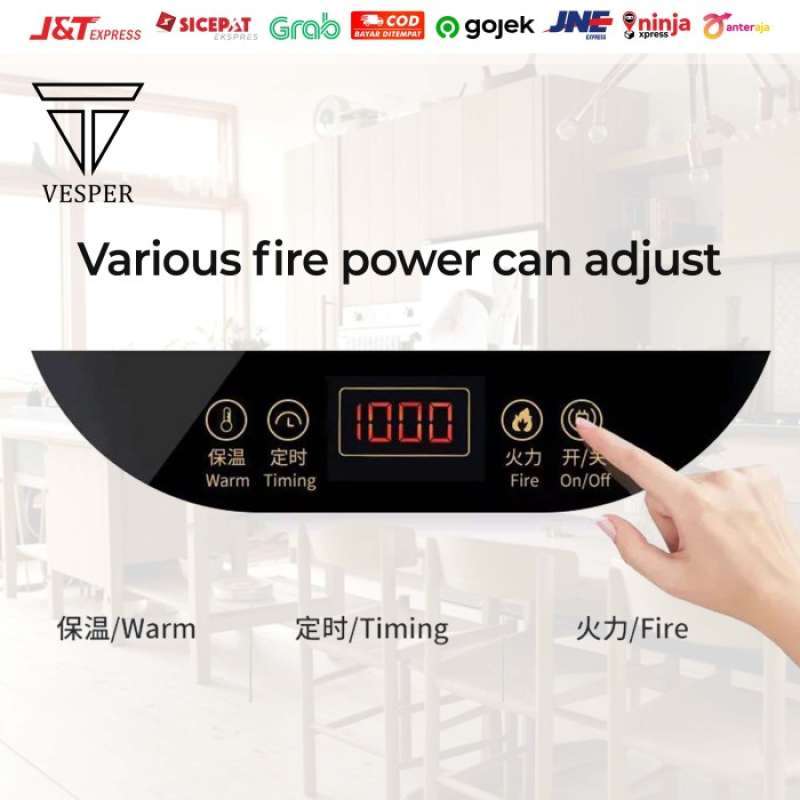 Jual Square Electric Heater Stove Coffee Tea Wood Grain / Kompor ...