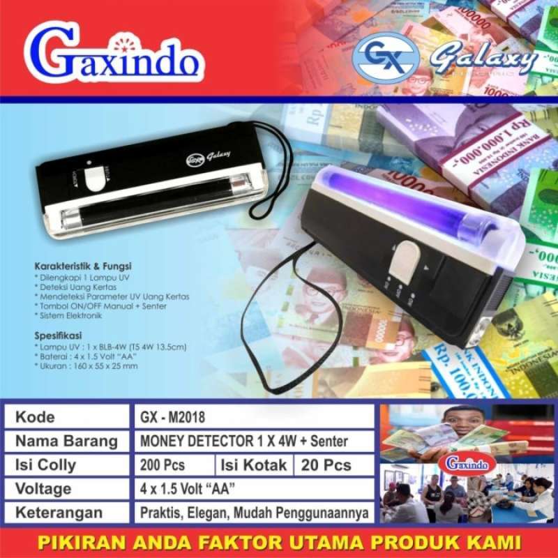 Jual Galaxy Alat Deteksi Uang Palsu Lampu Uv / Money Detector Gx-2018 Di Seller Circlet ...