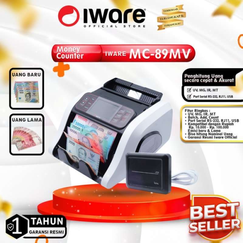 Jual Money Counter Mesin Penghitung Uang Alat Hitung Uang Iware Mc-88mv ...
