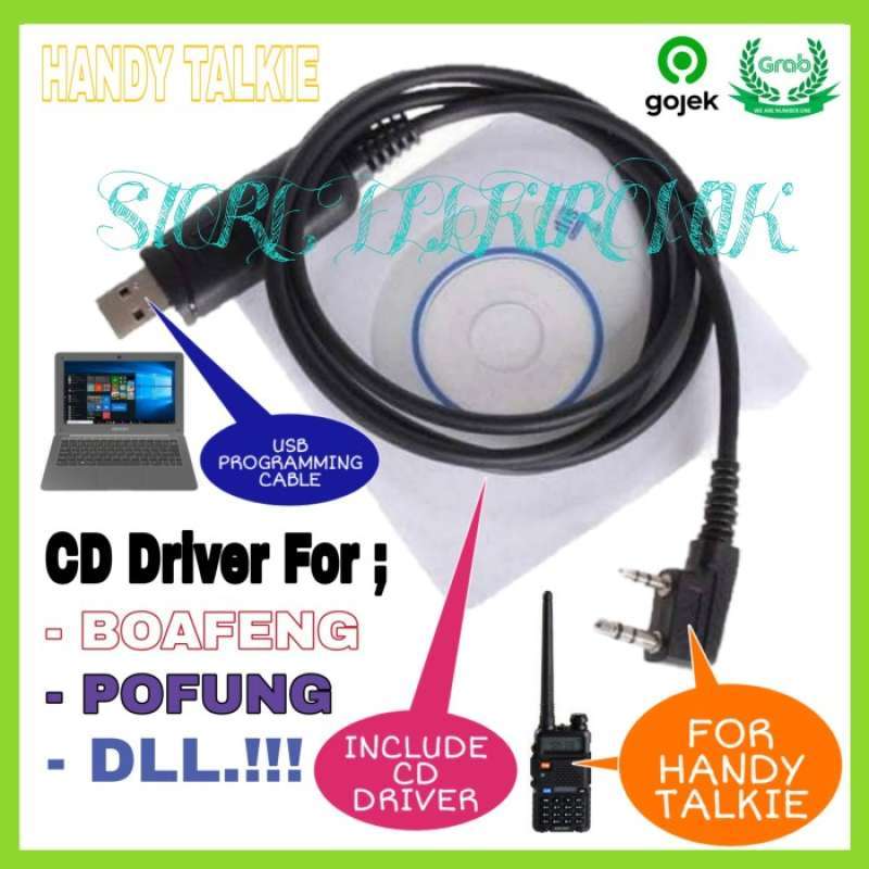 Jual Baofeng Ht Usb Programming Cable - Kabel Data + Cd Driver Software ...