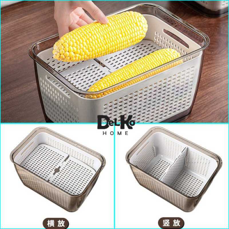 Promo Food Container Drain Basket / Kotak Keranjang Tempat Simpan ...