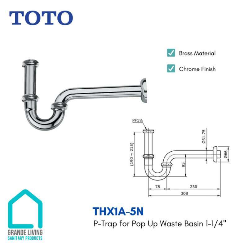 Promo Toto P-trap Pipa Leher Angsa Untuk Afur 1-1/4 Inch Thx1a-5n Diskon 33% Di Seller Rizky ...