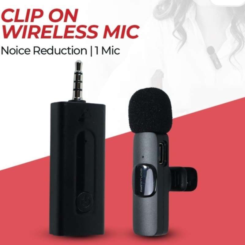 Jual Clip On Mic Wireless Jack 3.5mm Hp Phone Trrs Klip On Lapel ...