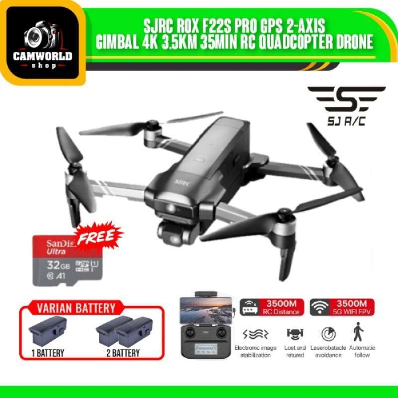 Promo Sjrc Rox F22s Gps 2-axis Gimbal 4k 3.5km 35min Rc Quadcopter ...