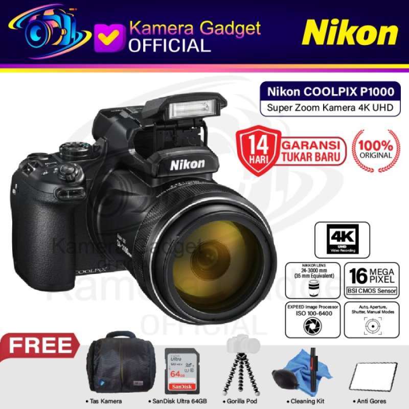 Jual Camera Nikon Coolpix P1000 - Super Zoom Kamera 4k Uhd P 1000 ...