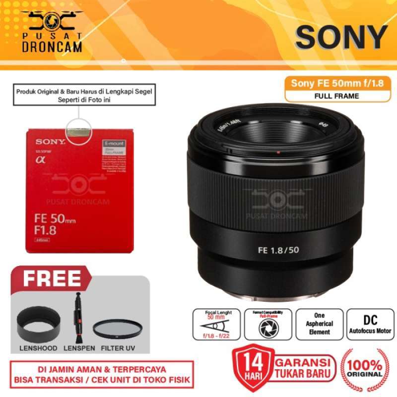 Jual Lensa Sony Alpha Fe-50mm F1.8 Garansi Resmi / Full Frame - Paket ...