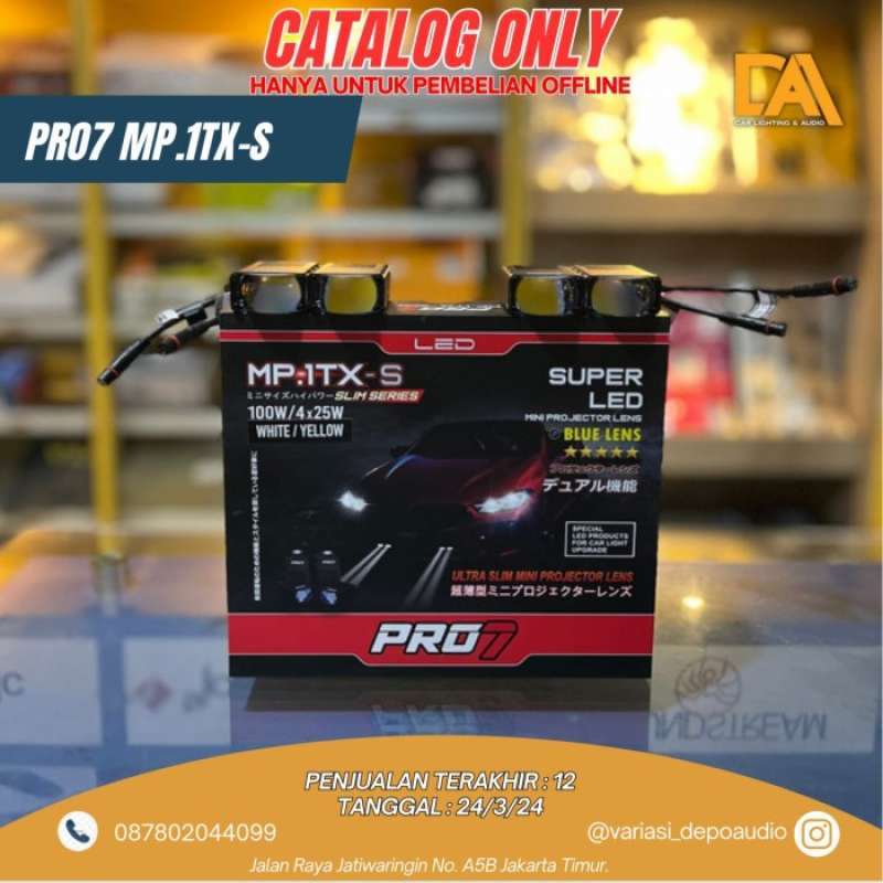 Jual Mini Projie Pro7 - Mp1tx-s / Mp.1tx Slim Blue Lens (4pcs X 25w ...